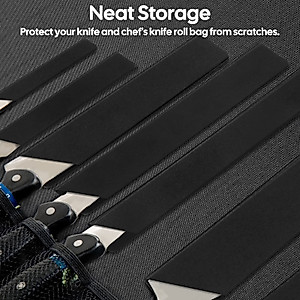 WIOR Knife Edge Guard, 12 Piece Universal Blade Covers - Extra Strength Lined Knife Protectors Knife Guard Set for Kitchen Knives ABS Plastic and BPA-Free Felt Lining