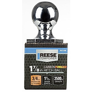 Reese Towpower 7071100 Carbon Forged 1-7/8" Chrome Interlock Hitch Ball , black