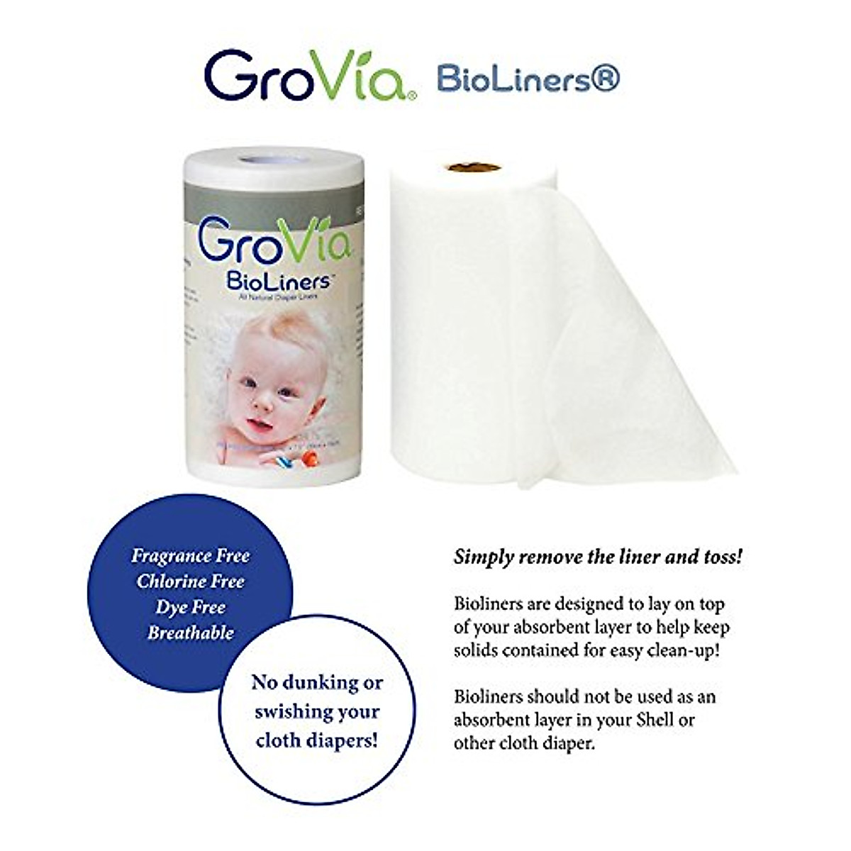 GroVia BioLiners Diaper Liners Unscented 400 Count