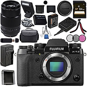 Fujifilm X-T2 Mirrorless Digital Camera (Body Only) 16519247 + Fujifilm XF 90mm f/2 R LM WR Lens 16463668 Bundle
