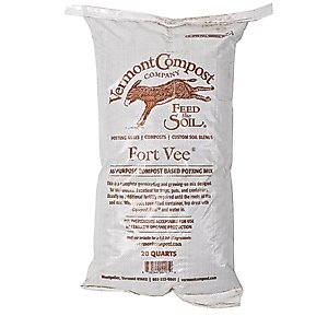 Vermont Compost Company Fort Vee - Organic Potting Soil Mix | High-Nutrient Compost-Based Potting Soil for Indoor & Outdoor Container Seed Starting, Plants & Vegetables Organic Gardening | 20 Quarts