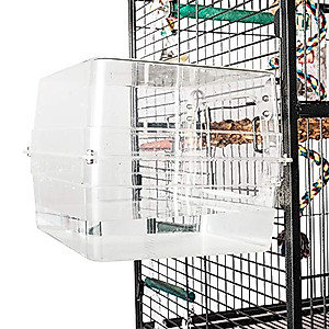 Colorday Large Bird Bath, Birds Bathtub for Amazon Parrots, African Grey, Conure, Cockatiel, Parakeet (13X11X8 inch)