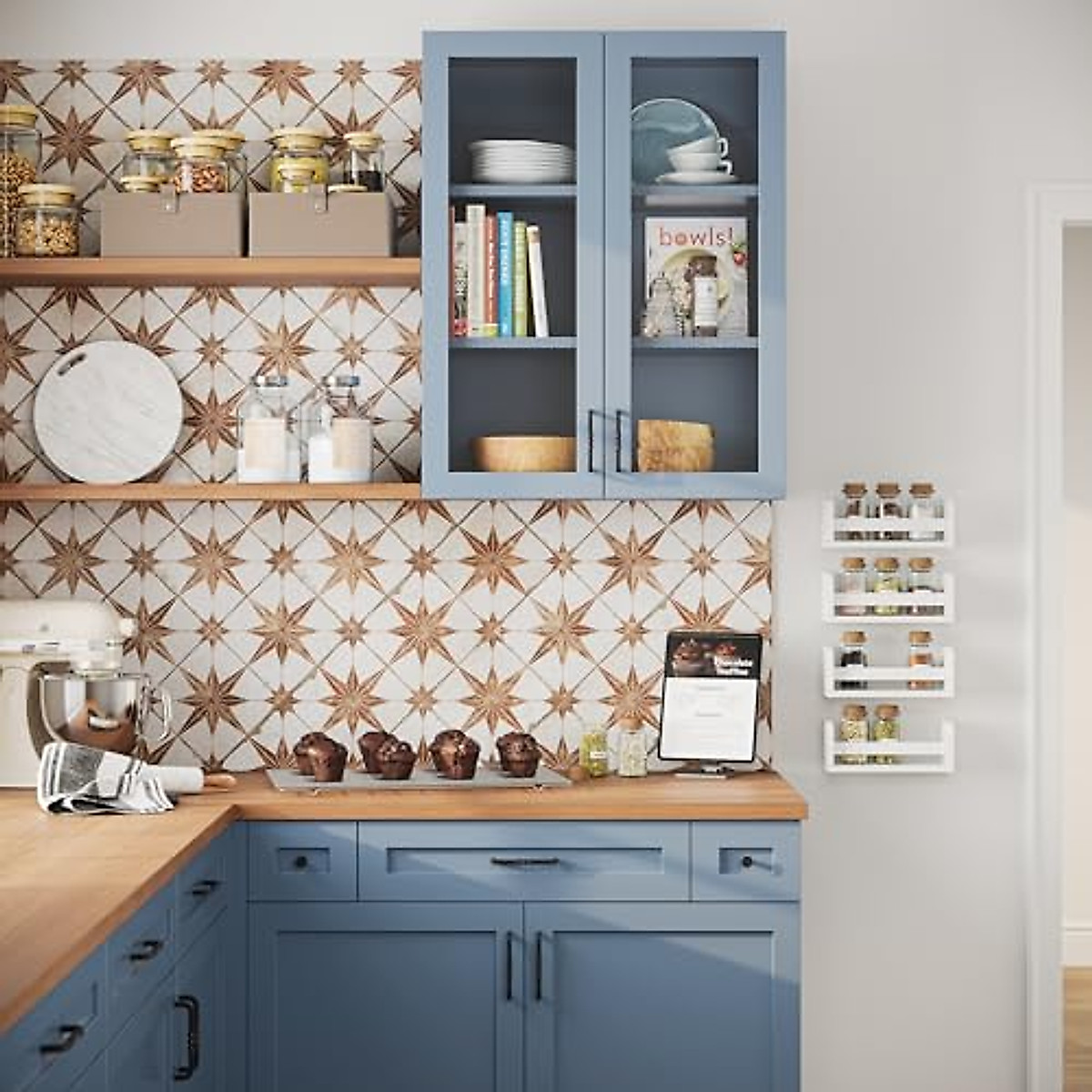 RiverRidge Kids 6pc Folding Storage Bins Set - 10.5”W x 5”H Fabric Boxes with Handles for Closet Organizer & Storage - Taupe Cube Storage Organizer for Toys, Clothes & Crafts - Fits Shelve