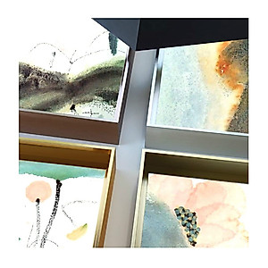 GVS-ART DIY Metal Floating Frame for 12X12 Canvas Painting Art,4/5"(2.1cm) Depth, Floater Frame,Mental Frame Kit, Cut to Pieces,Not Include Canvas or Mat Light Gold Frame