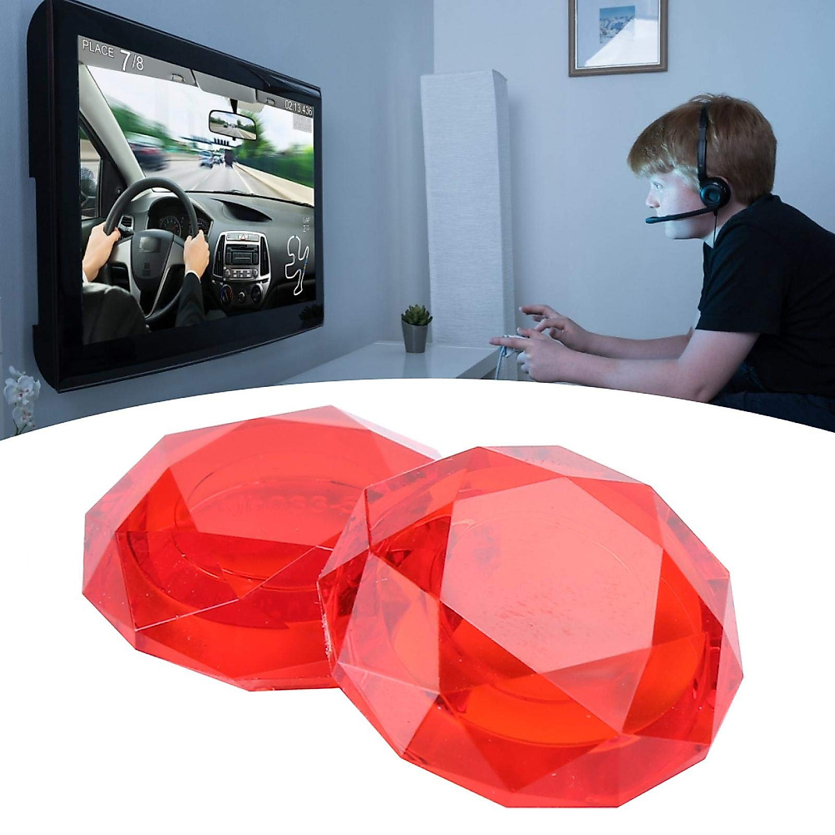 Thumb Grips Cover Professional Silicone Controller Thumb Stick Grip Joystick Button Cap Cover Universal Rocker Cap for PS3/PS4(red)