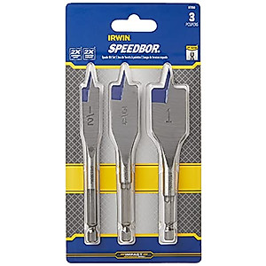 Irwin Industrial Tools 87950 Speebor Blue Groove Spade Bit Set, 3-Piece