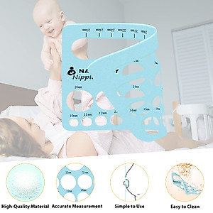Nipple Sizer, Flange Measuring Tool for Breast Pump Flanges - Compatible, Silicone Flanges, Breast Pump Cushion, Flange Inserts, Nipple Ruler for Flange Sizing - Circle Ruler Design-Blue
