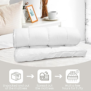 Cooling Mattress Topper Twin: 2 Inch Mattress Pad Cover,Ultra Soft Down Alternative Fill Pillow Top Cooling Bed Topper, Comfy Thick for Dorm Room Bunk RV