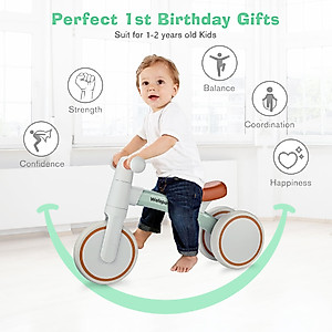 welspo Baby Balance Bikes for 1 Year Old Boys Girls 12-24 Months Kids Toddler First Bicycle No Pedal 3 Wheels Mini Bike Riding Toys Best Birthday Gift