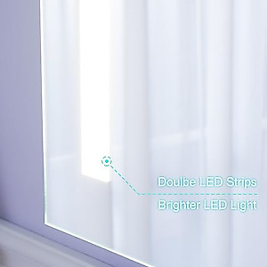 WELLFOR 36" X 30" LED Medicine Cabinet with Mirror, Double Opening Door, Recessed or Surface Cabinet Mirror, Bathroom Mirror Cabinet, Medicine Cabinet with Lights with Outlets & USB Ports