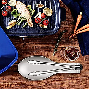 LIANYU Stainless Steel Spoon Rest, Spatula Ladle Holder, Heavy Duty, Dishwasher Safe