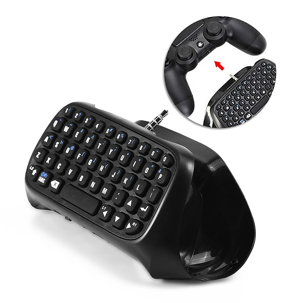 Bindpo Controller Keyboard, Mini Bluetooth Gaming Keyboard Gamepad Chatpad Message Keyboard for Playstation 4,Slim Controller/Phone and Tablet