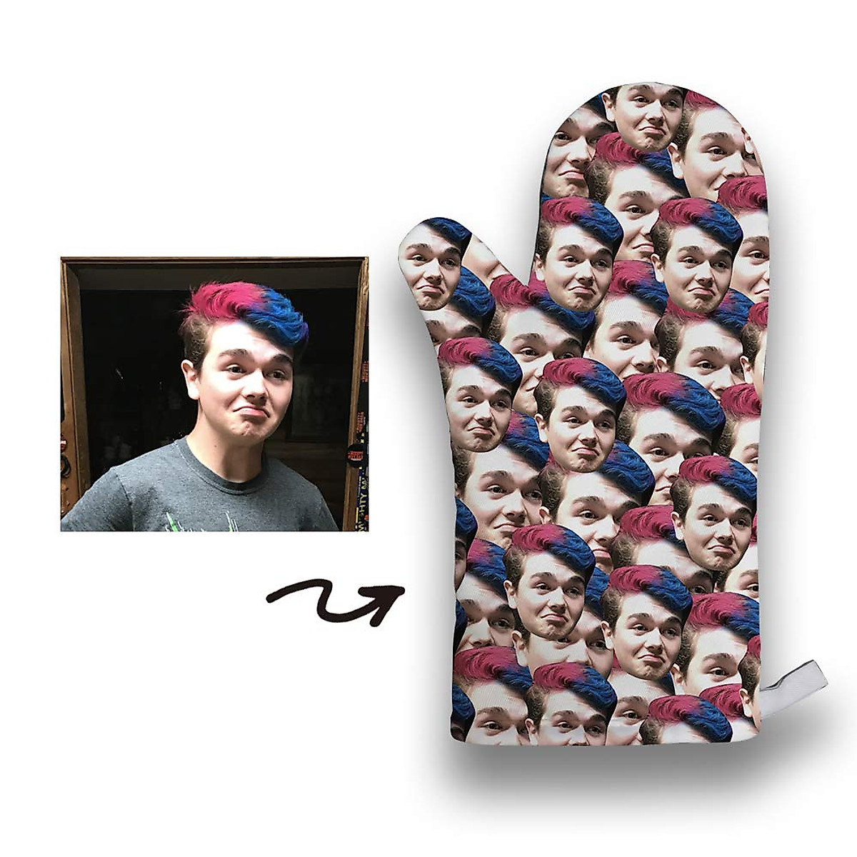 Custom All Over Faces Oven Mitt Custom Photo Mitt Personalized Oven Mitt Photo Gift Fathers Day
