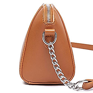 David Jones Vegan Leather Crossbody Purse for Women-Small Shoulder Cell Phone Womens Wallet Purses and Handbags,Cute Designer Brown Purse