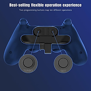 DRILI Paddles for PS4 Controller, Back Button Attachment for PS4 Controller, TURBO Function/Memory Function/Plug And Play, PS4 controller accessories
