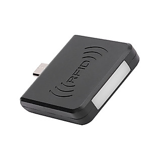 Portable Phone UHF RFID Handheld Writer and Reader, High Frequency ID Reader for Smartphone With Micro USB (Black)