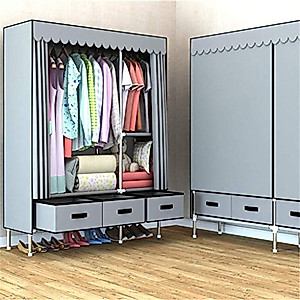 WSZJJ Wardrobe Armoire Closet Rack Pockets, Quick and Easy to Assemble (Color : B)