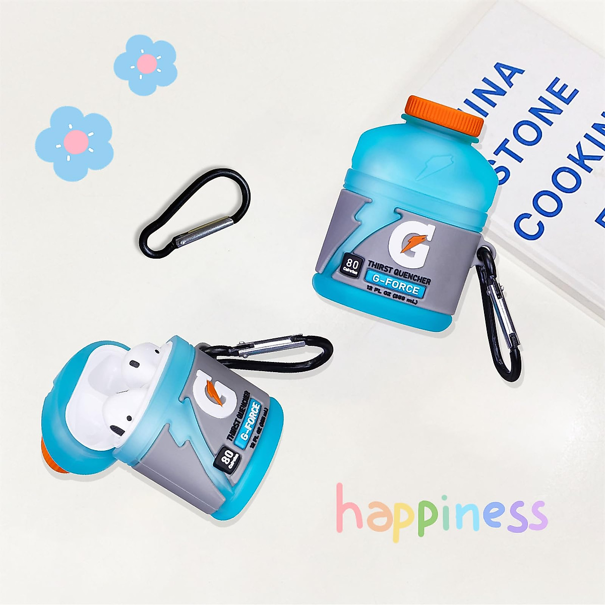 Compatible with Airpod 2/1 Silicone Case, Soft 3D Cartoon Cute Cool Design Shockproof Protective Air Pods Cover Kids Girls Women Unique Keychain Cases for Air Pods 2&1