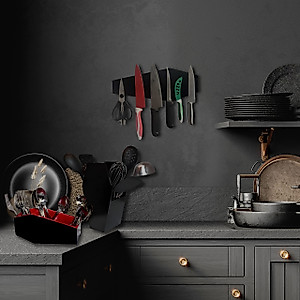 Magnetic Knife Holder - Kitchen Knife Stand for Wall & Spooky Kitchen Decor - Coffin Shaped Knife Dock - Underground Whispers Gothic Decor & Home Accessories