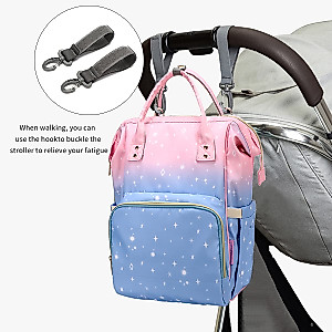 Sowaovut Diaper Bag Backpack, Upgraded Multifunction Diaper Bags for Mom, Waterproof Baby Bag Color Floral Durable Travel Maternity Backpacks for Women Moms Dads (Blue)