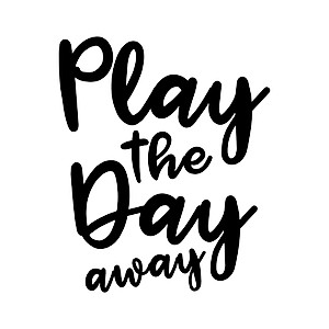 Vinyl Wall Art Decal - Play The Day Away - 23" x 19" - Modern Motivational Educational Quote Sticker for Teen Bedroom Home Closet Kids Room Work Office School Classroom Nursery Decor