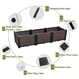 tonchean Deepened Raised Garden Beds Kit Raised Planter Bed Raised Plant Containers Plastic Planter Grow Box for Fresh Vegetables, Herbs, Flowers & Succulents, Deepened.47.24 x 15.75 x 14.17 Inch