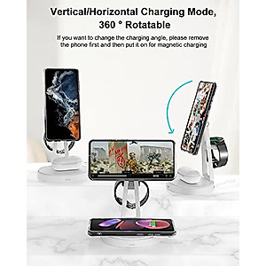 Wireless Charger for Samsung, 18W Magsafe Charger Stand, 3 in 1 Magnetic Charging Station Designed for Samsung S22 Ultra S21 S20 Z Flip 4 Z Fold 4/3 Note20, Galaxy Watch 5/5 Pro/4/3/2 & Galaxy Buds