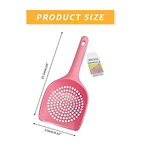 MXCELL Small Plastic Litter Scoop for Cats, Durable Deep Shovel and Long Handle for Sifting Kitty Litter(6 Pack Random Colors)