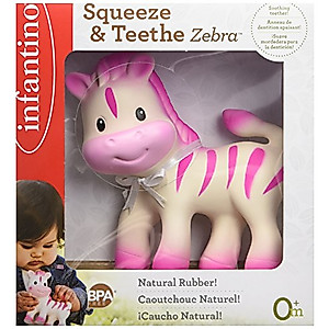 Infantino Teether Toy, Squeeze and TeeThe Zebra