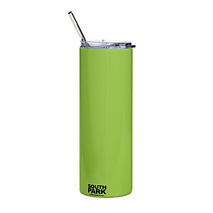 South Park CRED Stainless Steel Tumbler with Straw, Insulated Water Bottle for Home, Office or Car, 20oz, Mega Lime - Officially Licensed