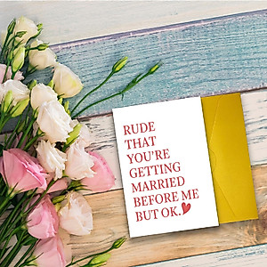 UUEFKTN Funny Wedding Card for Bride Groom, Rude Engagement Card for Best Friend, Bridal Shower Card, Funny Wedding Congratulations Card, Funny Wedding Shower Gift