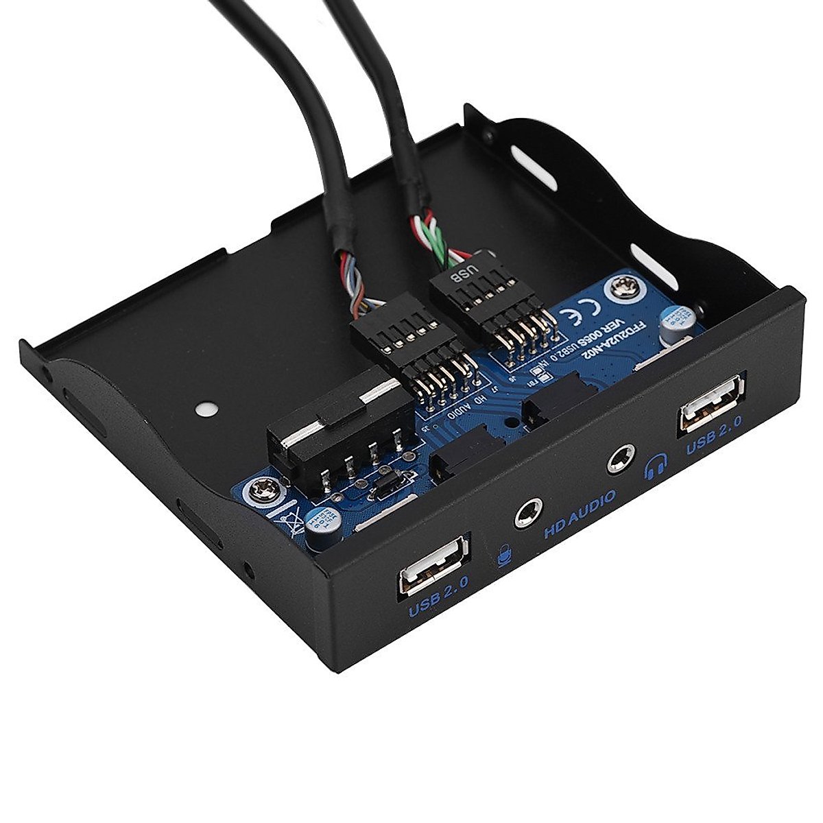 Richer-R Floppy Front Panel,USB2.0 HD-Audio Floppy Front Panel 3.5'' 9Pin to 2 USB2.0 Interface with Mic Audio