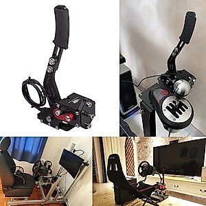 CNRAQR PC Racing Game USB Handbrake for 16Bit SIM for Racing Games, Compatible with G27 G29 G920 G923 T500 T300 Simulate Linear Handbrake（With Fixing Clip and Plate