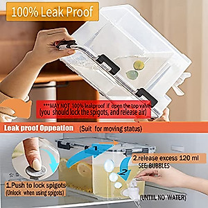 Plastic Drink Dispenser With Spigots, 0.92 Gallon Fridge Beverage Dispensers,3.5L Iced Juice Lemonade Container For Famaily Party Daily Use, Durable Pitcher for Refrigerator Water Kettle