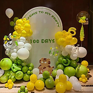 Yellow Green Balloons, Yellow and Green Confetti Latex Balloon for Party Decorations,12 Inch,Pack of 50