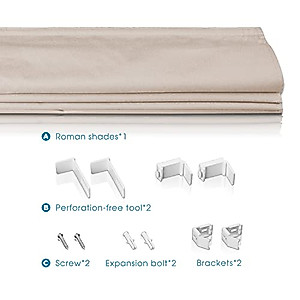 Matinss Cordless Roman Shades,23" x 64"Beige,Premium Blackout Roman Shades, Detachable,Energy Efficient, Heat Resistance Polyester Material, for Bedroom, Living Room