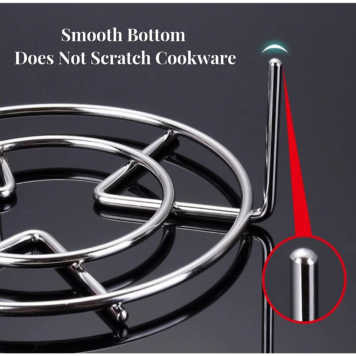 304 Stainless Steel Thickened Wire Rack Steaming Rack Multifunctional Tripod Rice Cooker Steaming Rack Metal Steamer Basket Steamer Insert for Pot (16cm diameter X 5cm height)