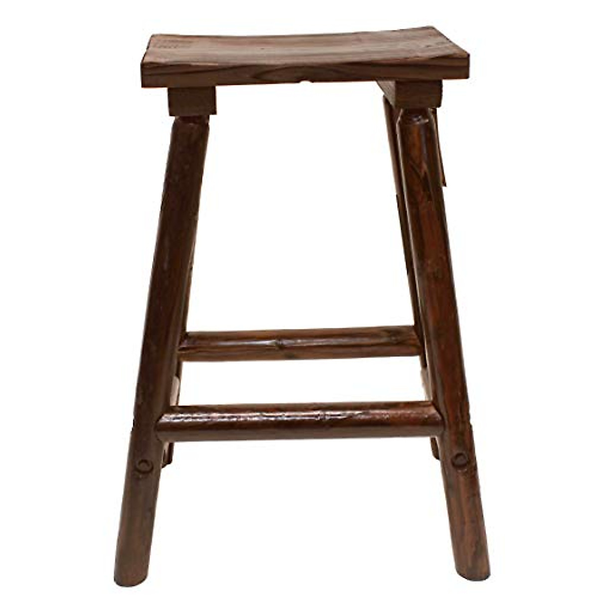 Char Log Saddle Stool, 28-Inch