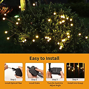 Solar Swaying Garden Lights,New Upgraded Solar Firefly Lights Outdoor Waterproof,Solar Vibrant Garden Decorative Lights for Yard Patio Walkway Pathway Courtyard,Warm Light 2 Pack