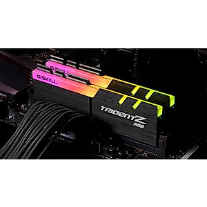 G.SKILL F4-3200C14D-16GTZR Trident Z RGB Series 16 GB (8 GB x 2) DDR4 3200 MHz PC4-25600 CL14 Dual Channel Memory Kit - Black with Full Length RGB LED Light bar