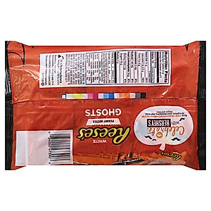 REESE'S White Creme Peanut Butter Snack Size Ghosts Candy, Halloween, 10.2 oz, Bag