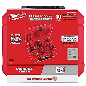 Milwaukee 49-56-9290 10 PC BIG HAWG Hole Saw w/Carbide Teeth Kit New