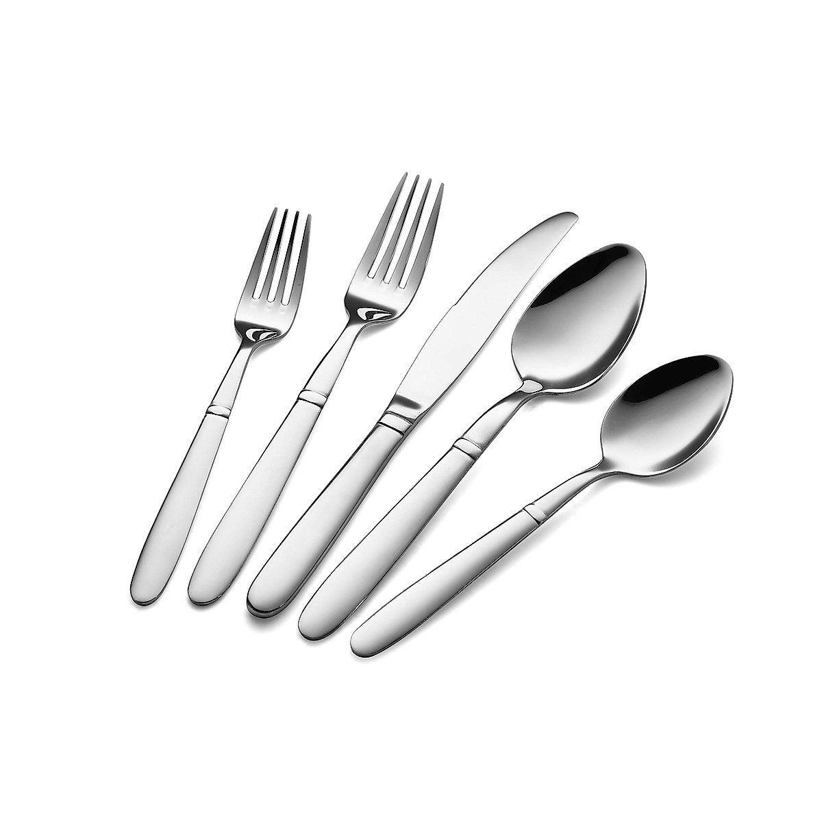 Bruntmor, CRUX Sterling Quality Silverware Royal 45 Piece Flatware Cutlery Set, 18/10 Stainless Steel, Service for 8 100% Rust Proof (45 Piece)