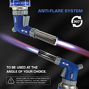 3F Culinary Professional Torch + 4 Butane Canisters Included Cooking Torch Baking Searing Campfires Charcoal Grills Camping Butane Fuel