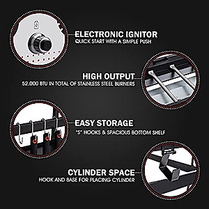 Royal Gourmet GB4002 4-Burner Flat Top Gas Grill, 36-Inch Propane Griddle Restaurant Grade Professional Barbecue Teppanyaki Cooking, For Outdoor Events, Camping and BBQ, Black