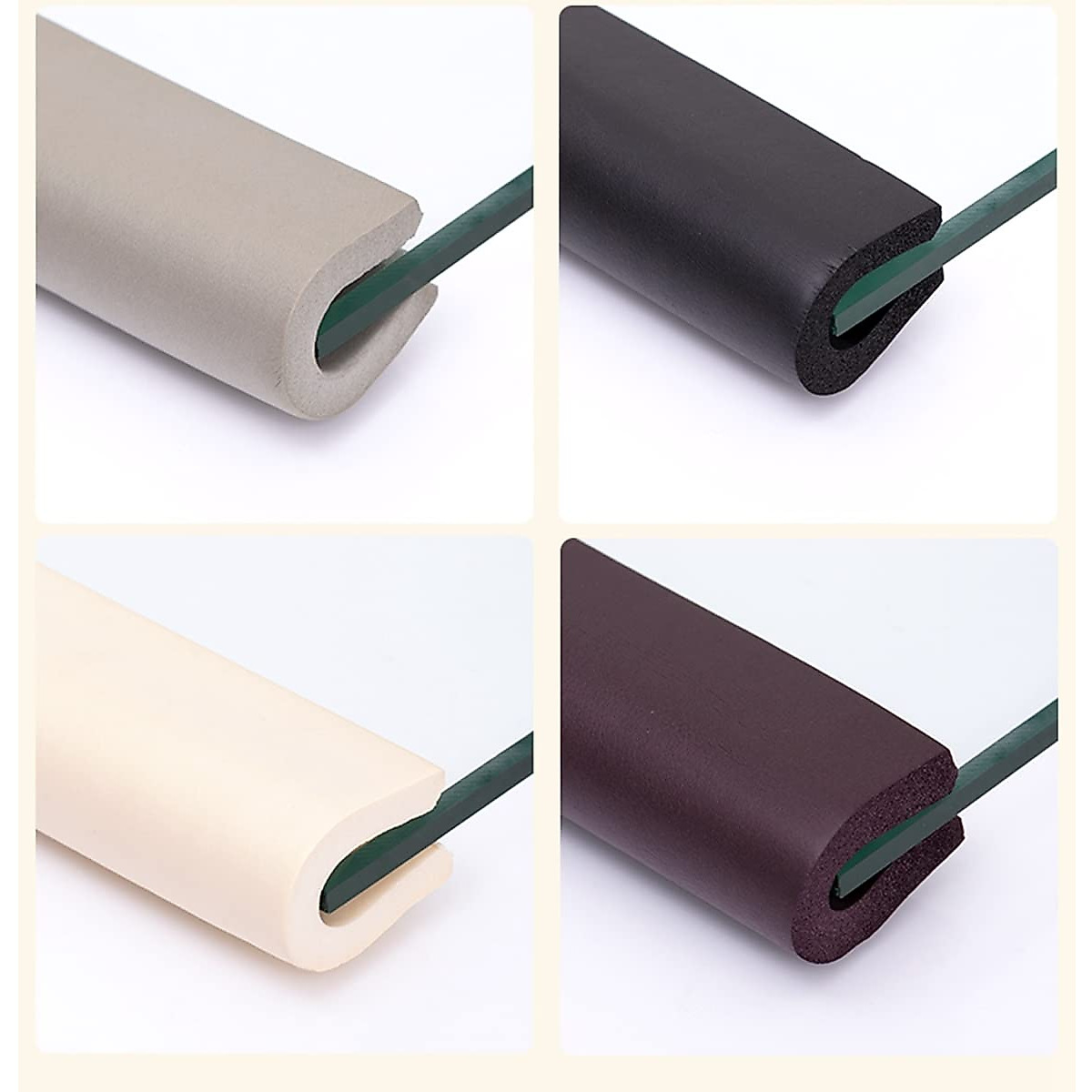 M2cbridge U Shape Extra Thick Furniture Table Edge Protectors Foam Baby Safety Bumper Guard 6.5 Ft (Black)