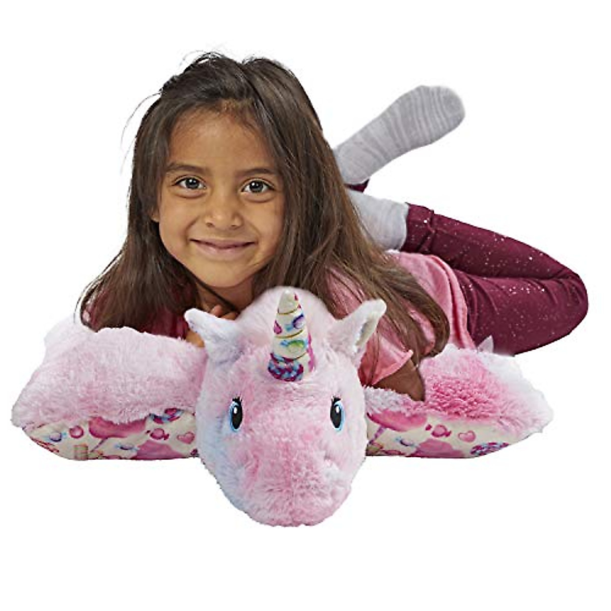 Pillow Pets 18” Sweet Scented Cotton Candy Unicorn Stuffed Animal Plush Toy, Pink