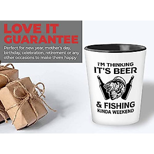 Bubble Hugs Fishing Shot Glass 1.5oz - Beer Fishing Weekend - Bass Fishing Spooler Boat Lovers Lures Rod Funny Fisherman Joke Retirement Grandpa