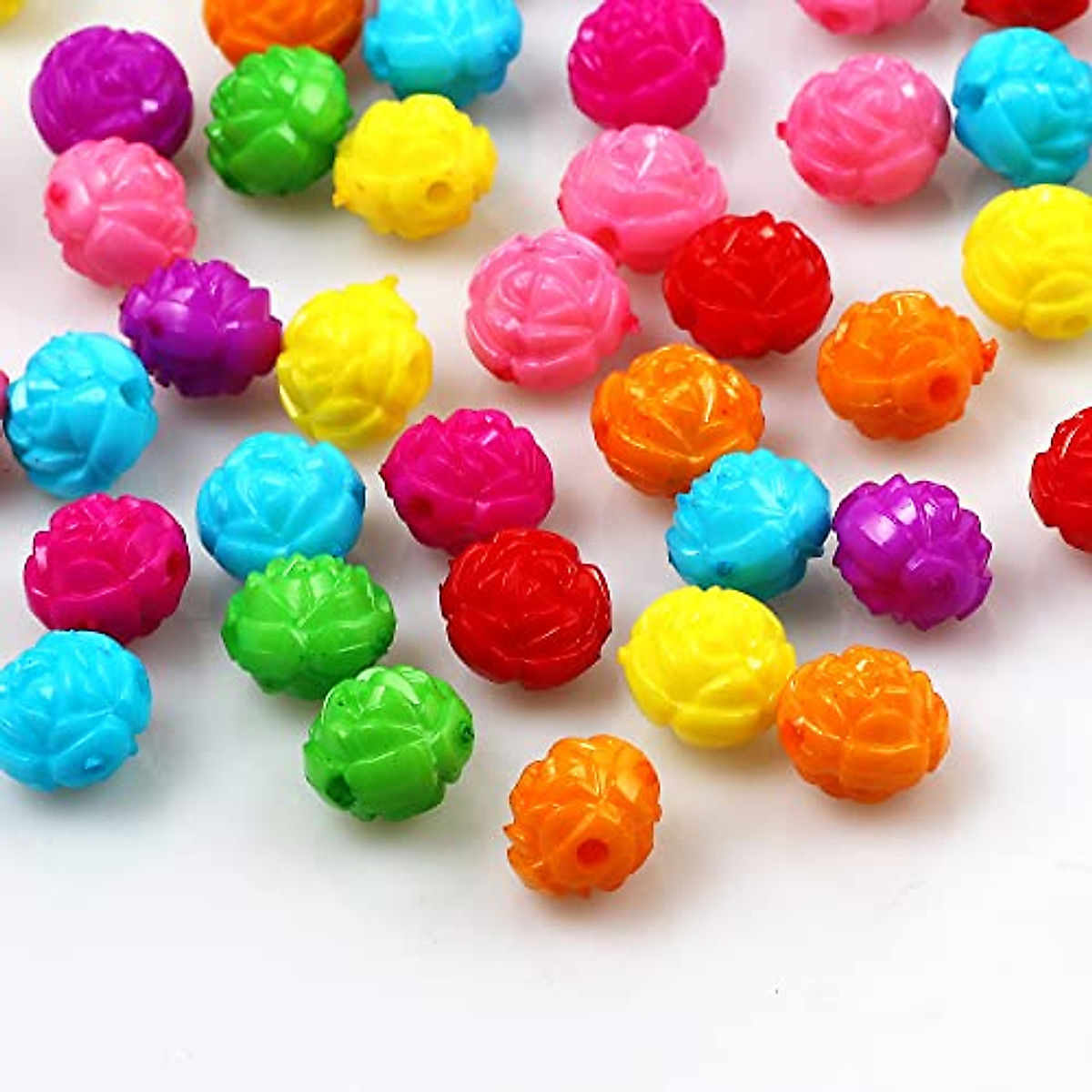 NHBT YU 50Pcs Mixed Color Acrylic Beads Various Star Flower Heart Spacer Beads for Jewelry Making DIY Bracelet Necklace Accessories T725 (Color : Plum)