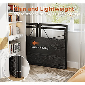 Coavas Small Folding Desk, No Assembly Required Computer Desks, 31.5 inch Spaces Saving Foldable Table for Bedroom, Home Office, Dorm, Apartment, Black Wood